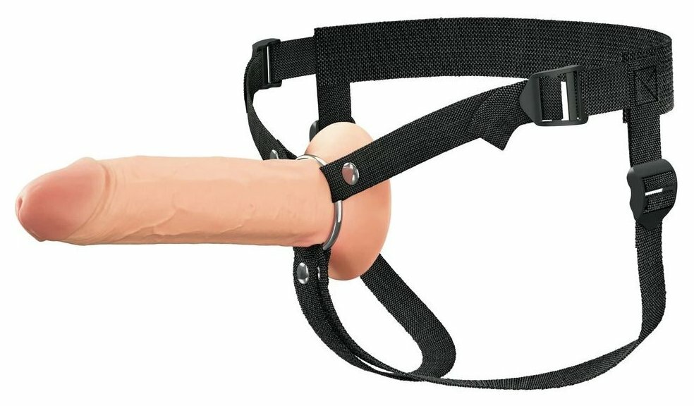 Полый страпон на ремнях 8’’ Hollow Silicone Strap-on Pipedream