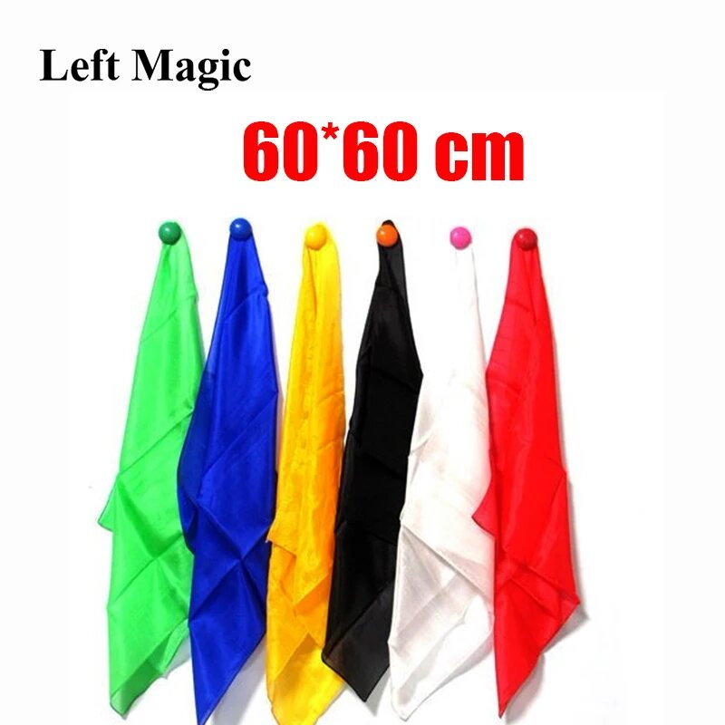 Красный шелковый шарф Left Magic 60x60 см