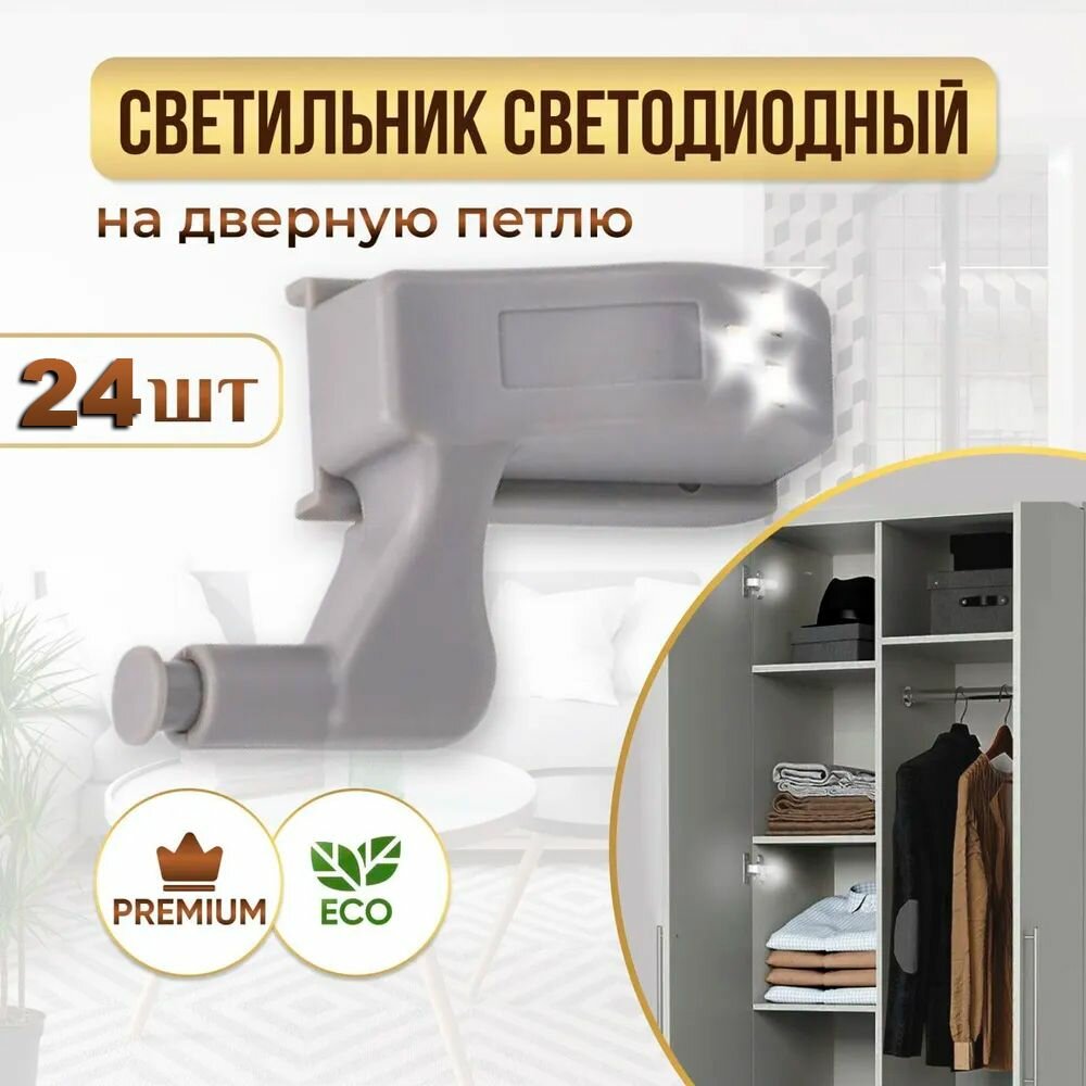 Светодиодный светильник в шкаф 24 шт, интерьерная подсветка освещение для мебели, шкафа и полок