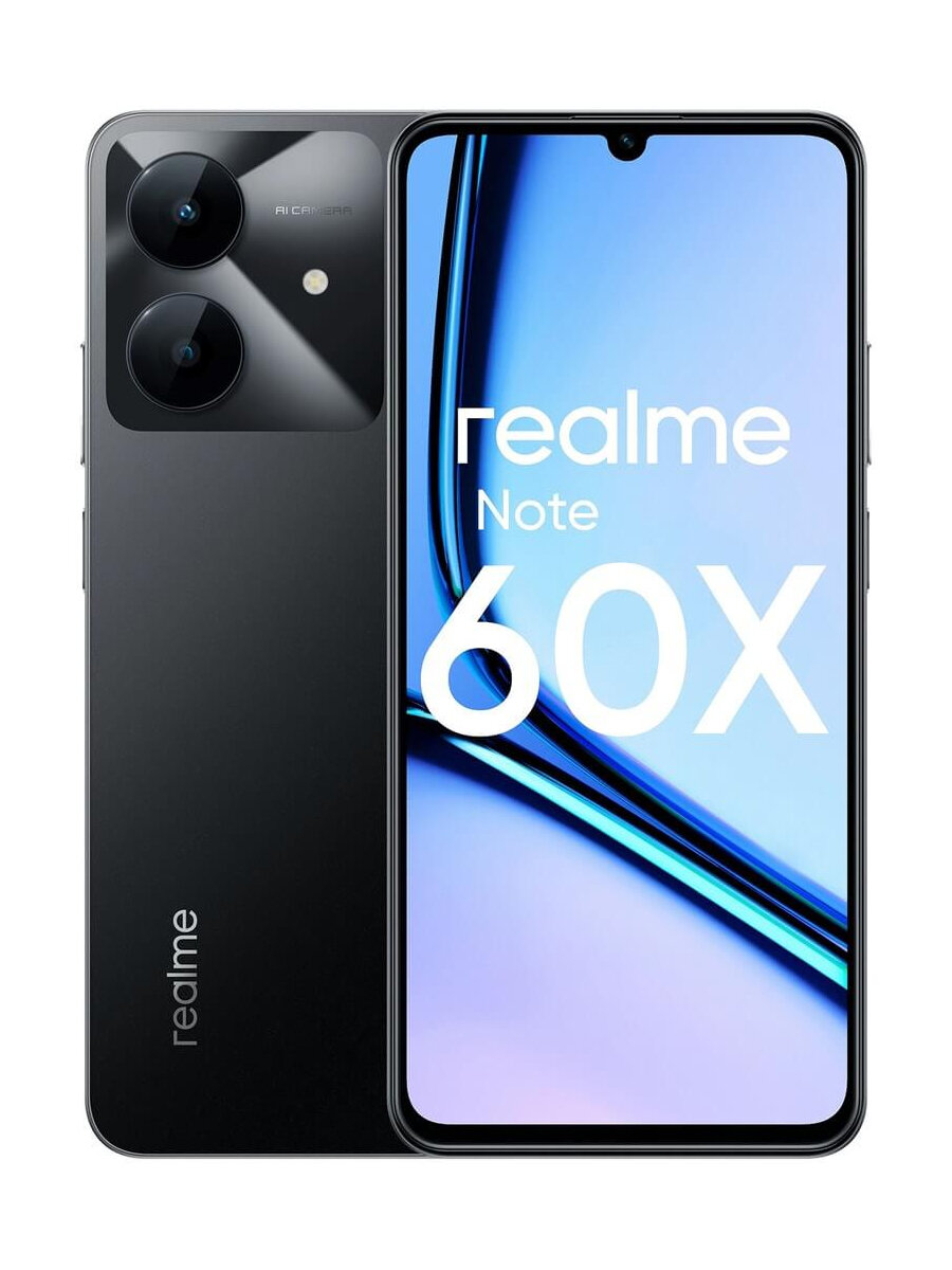 Смартфон Realme Note 60X RMX3938 3/64Gb черный (6941764448933)