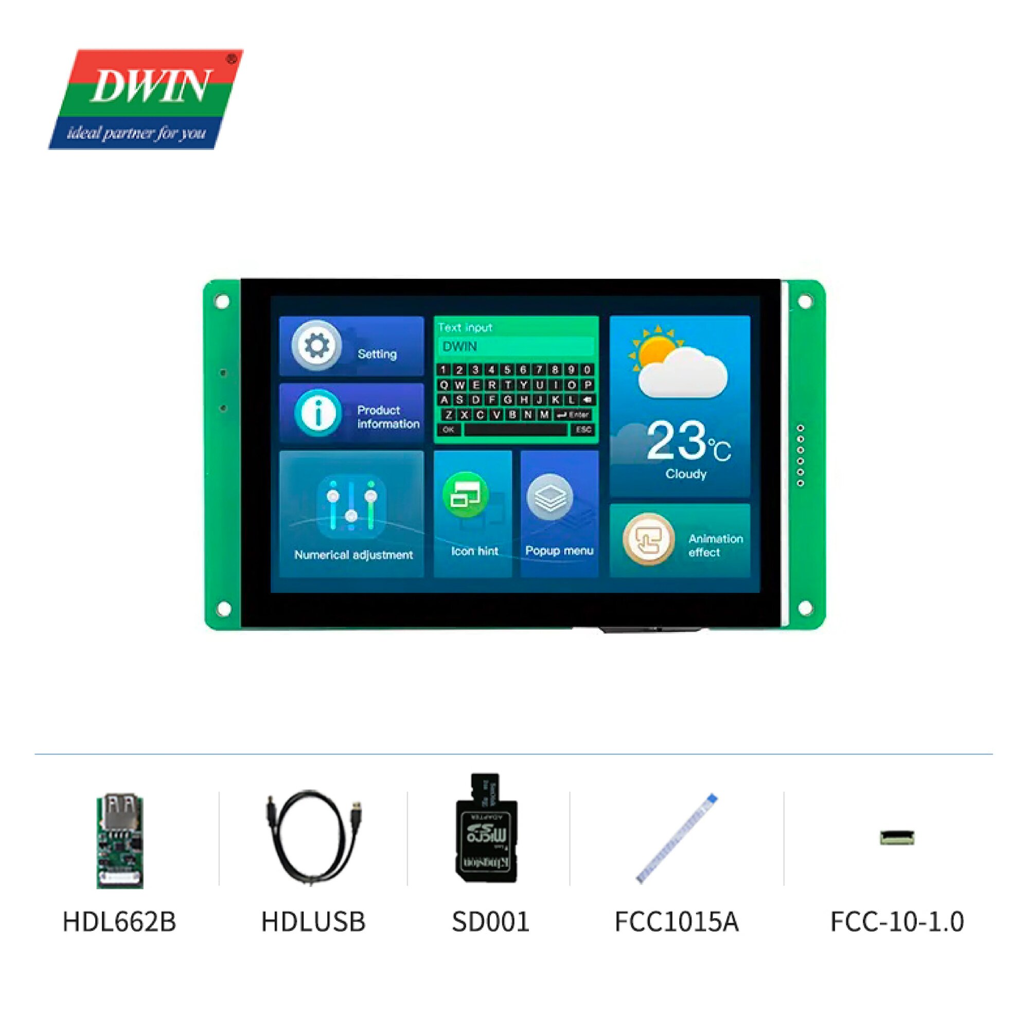 DWIN 5 дюймов ЖК-дисплей 800x480 CTP with Accessory