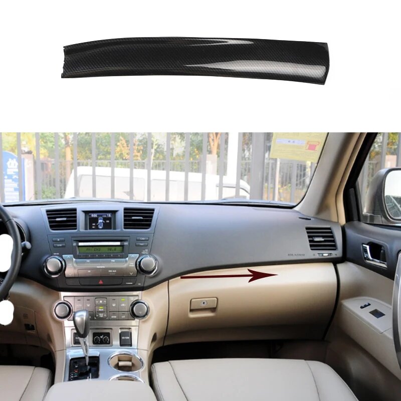 Подходит для Toyota Highlander 2009, 2010, 2012, 2013, 2014 годов выпуска: Декоративные накладки и элементы интерьера в стиле карбон (ABS)