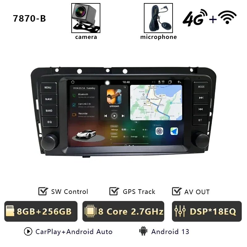 Автомобильный радиоприемник CHSTEK Carplay Android 13 для Volvo XC70 V70 S60 S40 V40 2005 2006 7870B