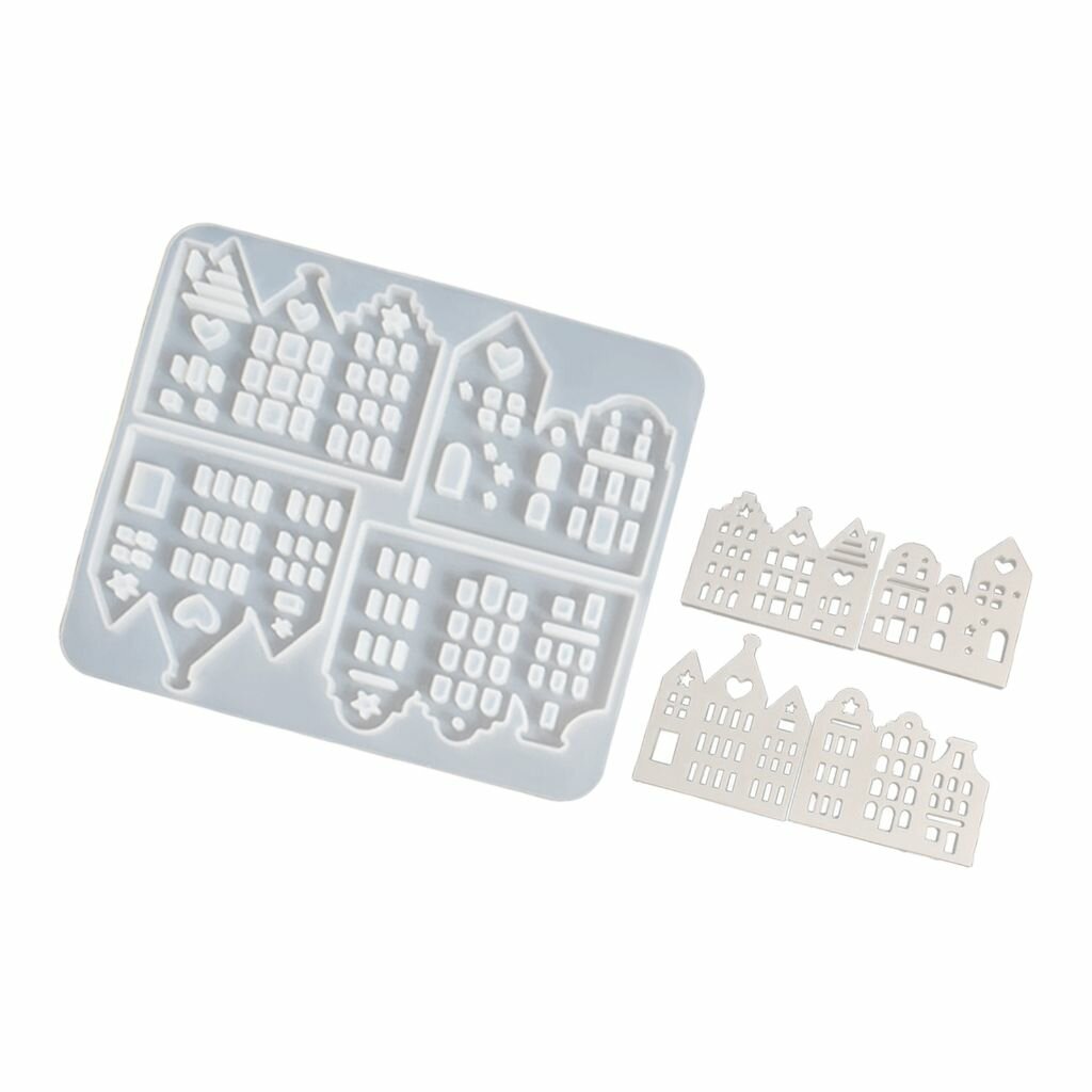 Художественная силиконовая форма в виде домика, Формы для фигурок, Подсвечник