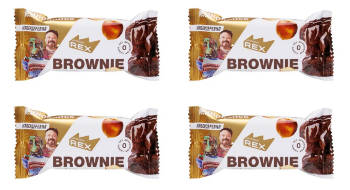 Пирожное протеиновое ProteinRex Брауни, лесной орех, 50 гр, 4 шт