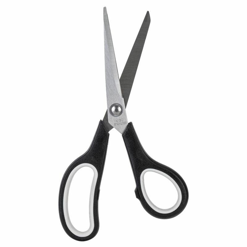 Deli Ножницы, Essential Soft, E6002, ручки пластик, материал сталь, для дома и офиса, 195 мм