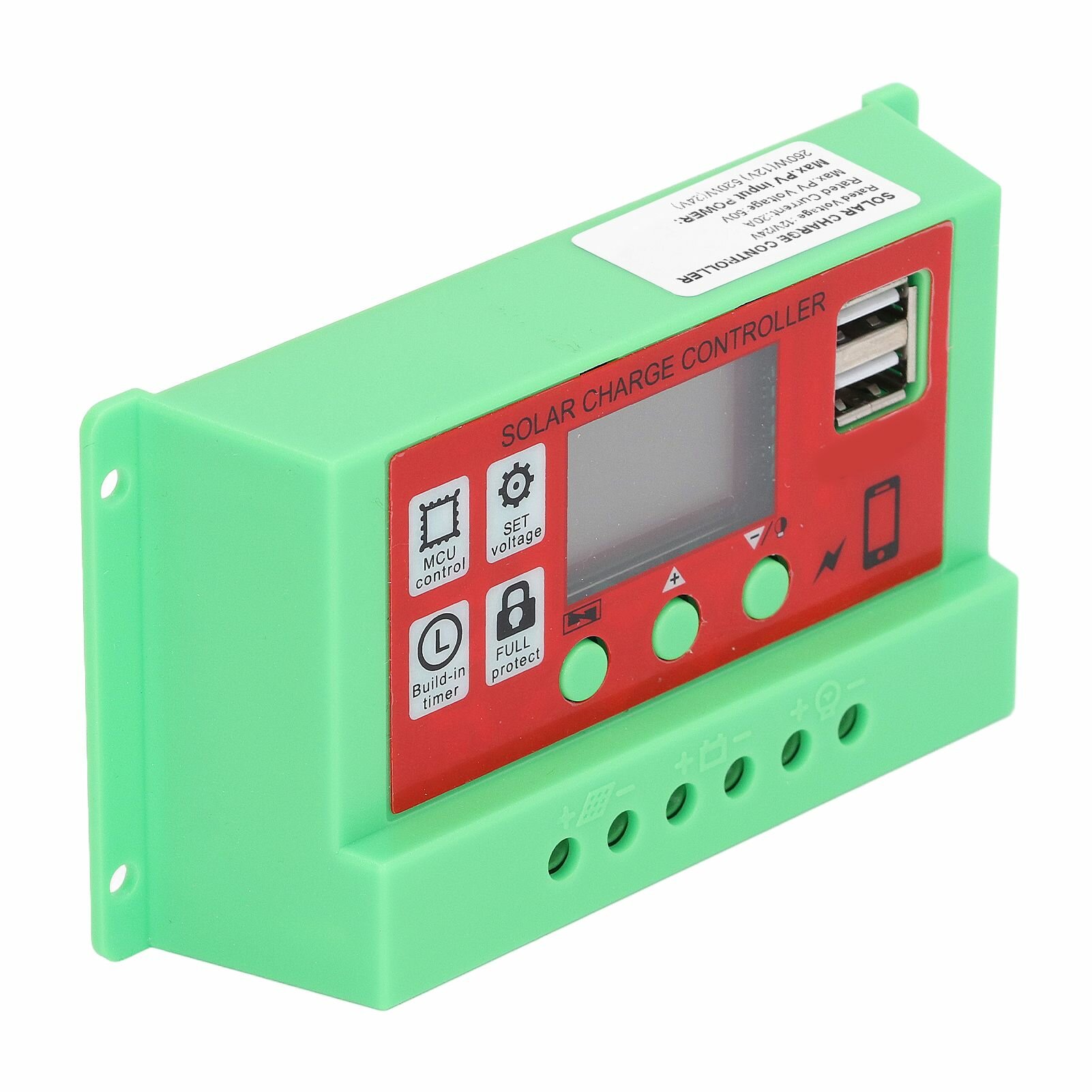 Uadme контроллер 20A, 12V/24V, PWM, ЖК-дисплей, для умного дома