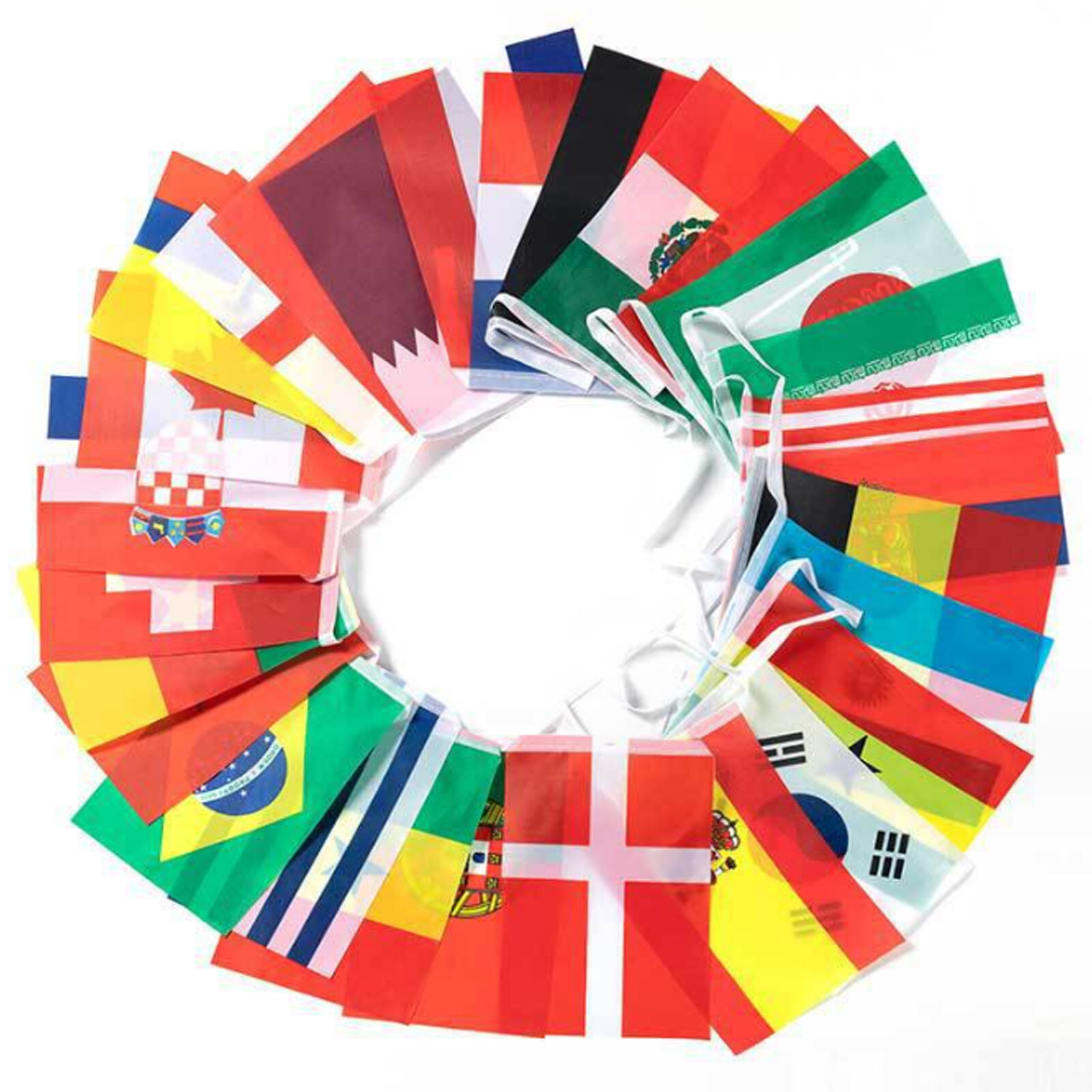 95ft 100 Countries String Flag World Flag Banner International Flags Banner for Party Decorations Bars Sports Clubs School Festivals Celebrations 14x21cm