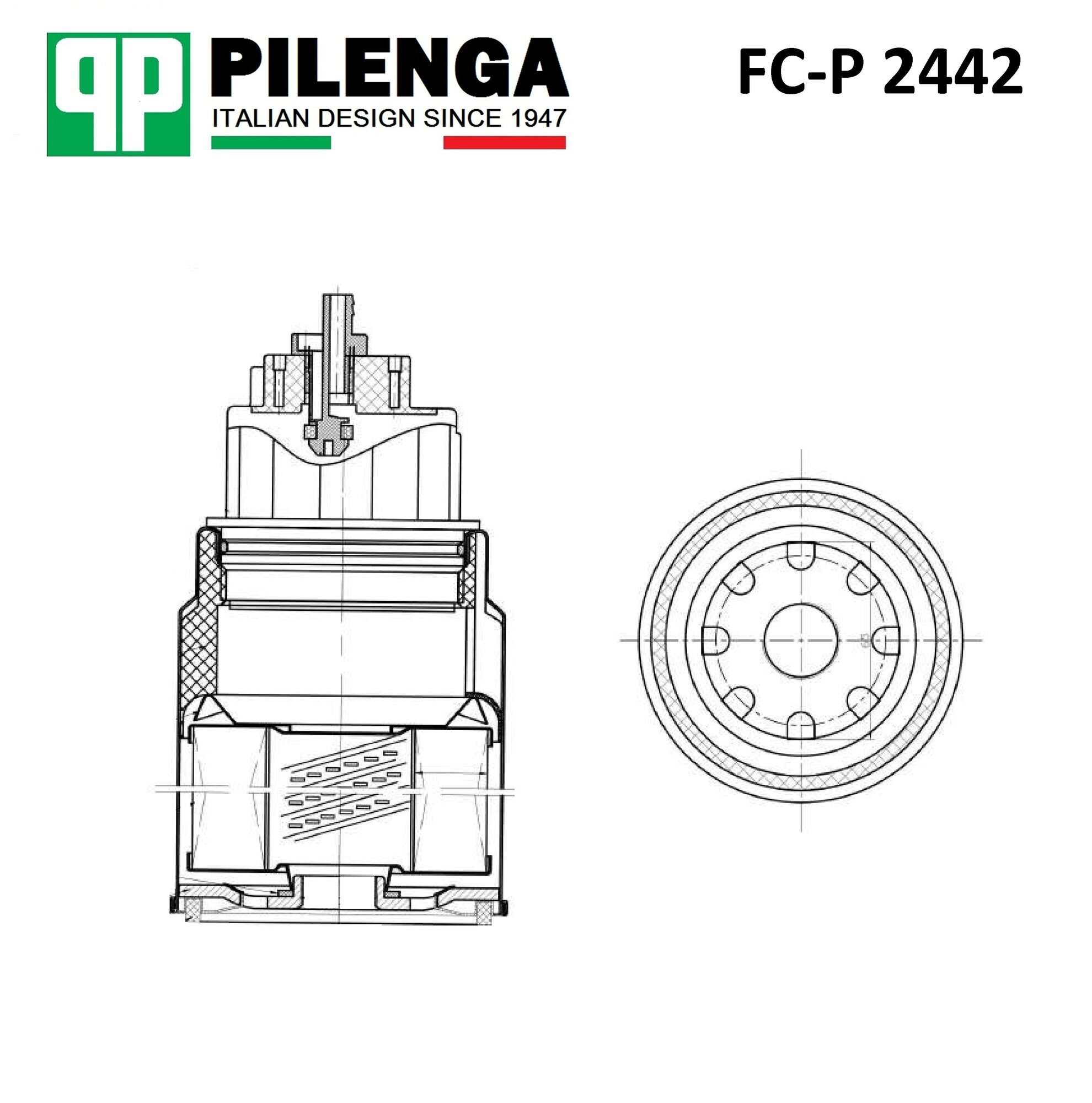 Pilenga фильтр топливный, грубой очистки, с колбой gazon next fcp2442