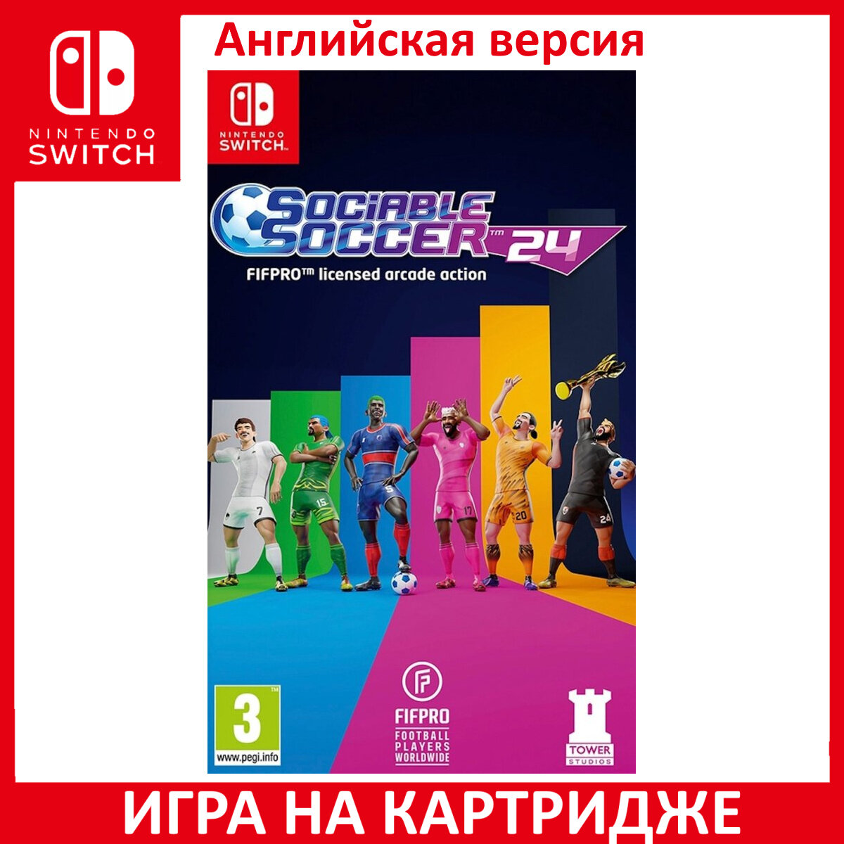 Игра Sociable Soccer 24 Switch Английский язык Картридж на Nintendo Switch