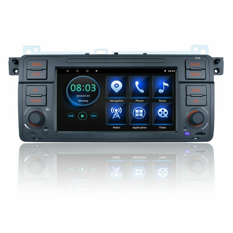 Автомагнитола For BMW E46 2+32G 7" Android MP5 player, WIFI, HD 1080, GPS, mirrorlink, bluetooth, сенсорный экран