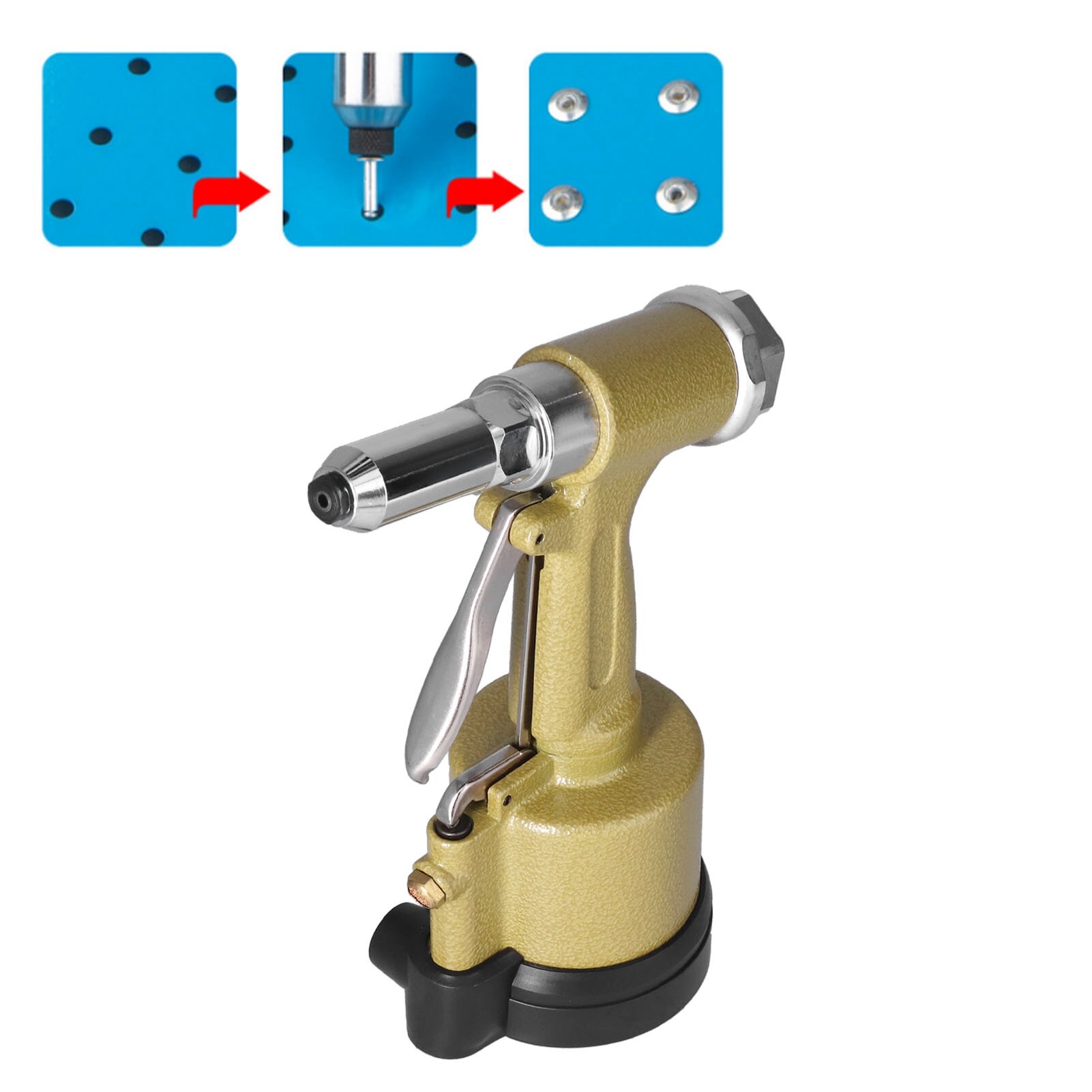 Пневматический заклепочник с коротким цилиндром, пневматический заклепочник, набор гидравлических заклепочных инструментов, комплект KP‑701EU Plug