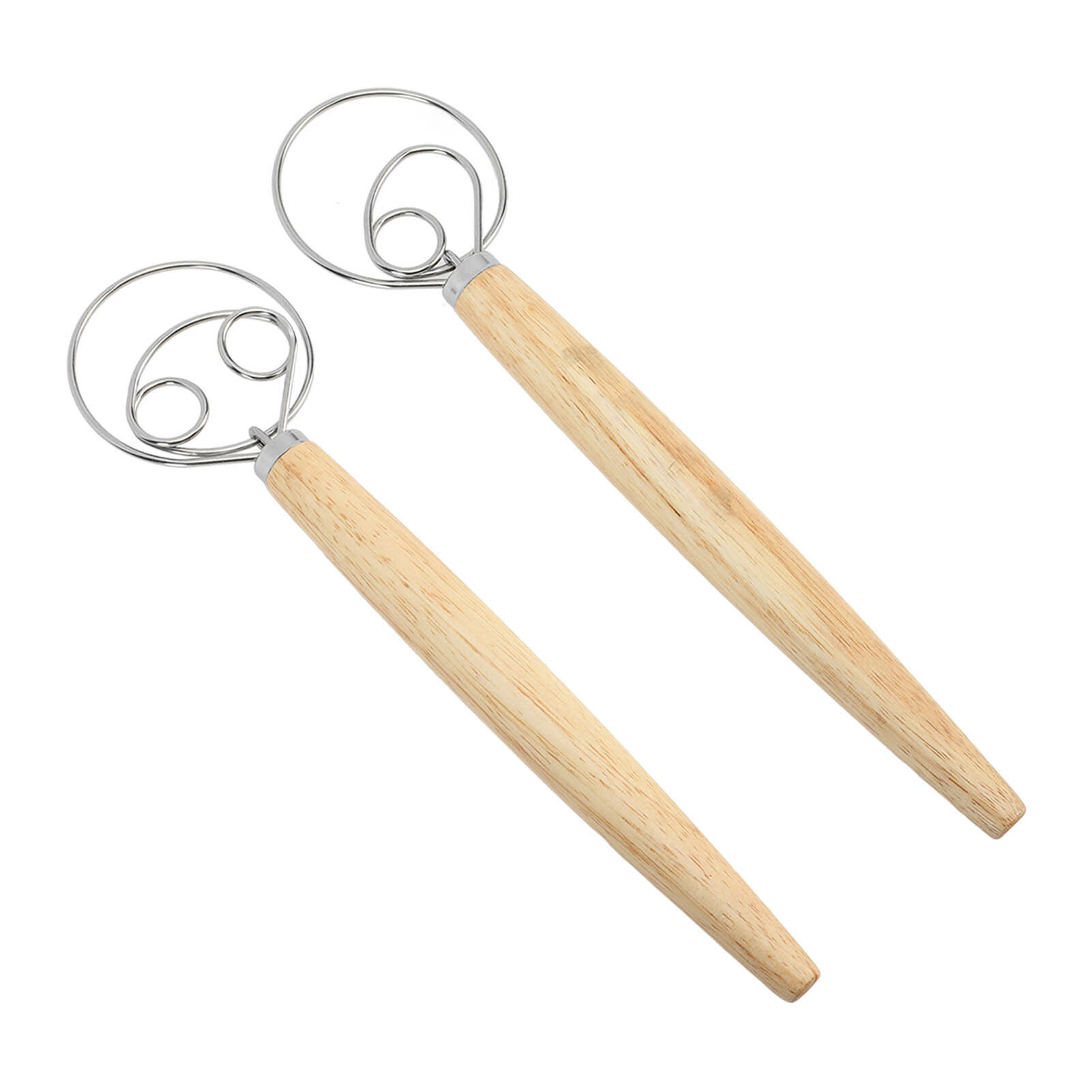 Датский венчик для теста, деревянная ручка из нержавеющей стали, прочный, нержавеющий венчик для хлеба в голландском стиле со скребком для кухни, венчики с 1 глазком и 2 глазками и скребок