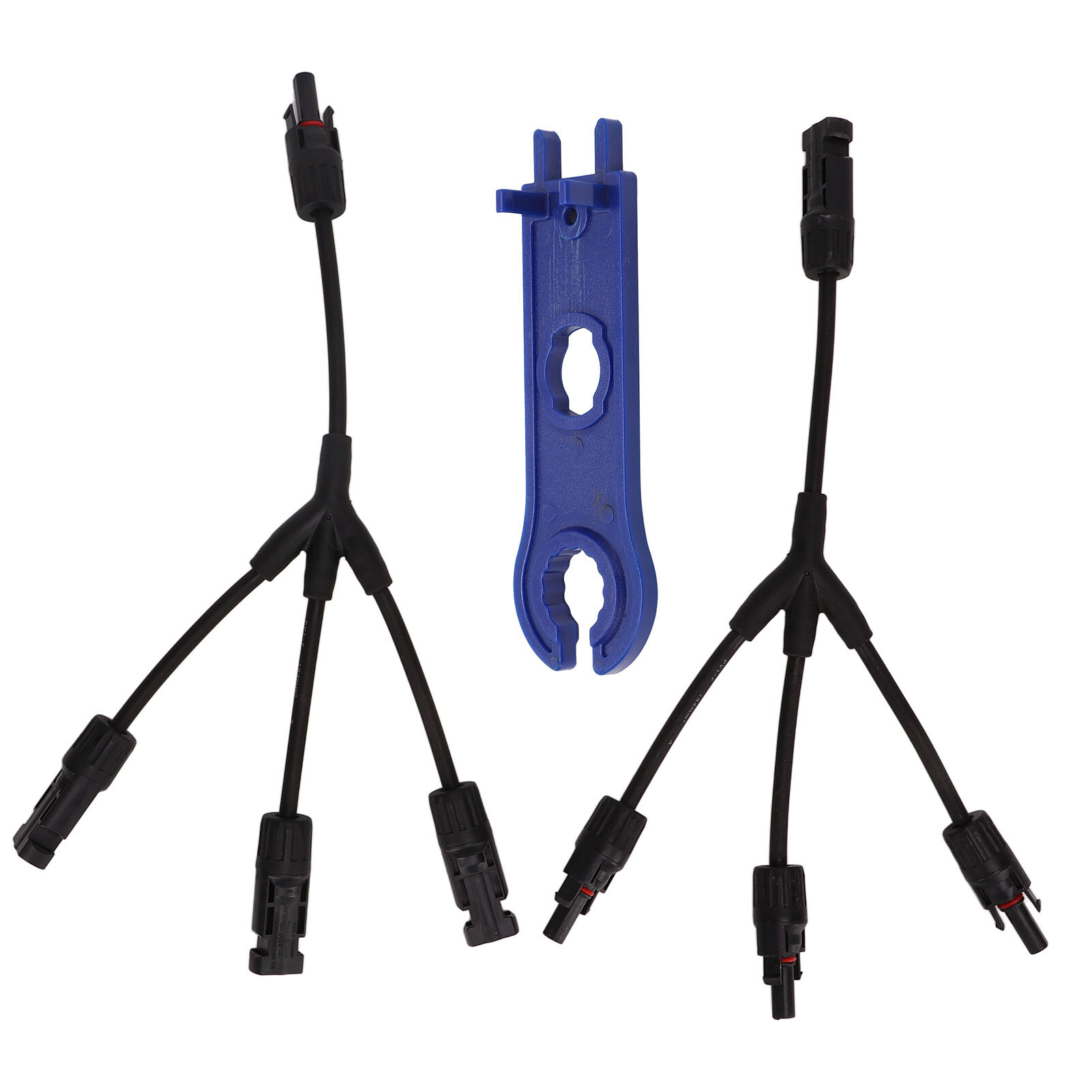 2 шт. Y-образных соединителя для солнечных фотоэлектрических панелей с гаечным ключом, быстроразъемный соединитель типа "папа-мама", водонепроницаемость IP67, 1500 В постоянного тока, MMMF+FFFM