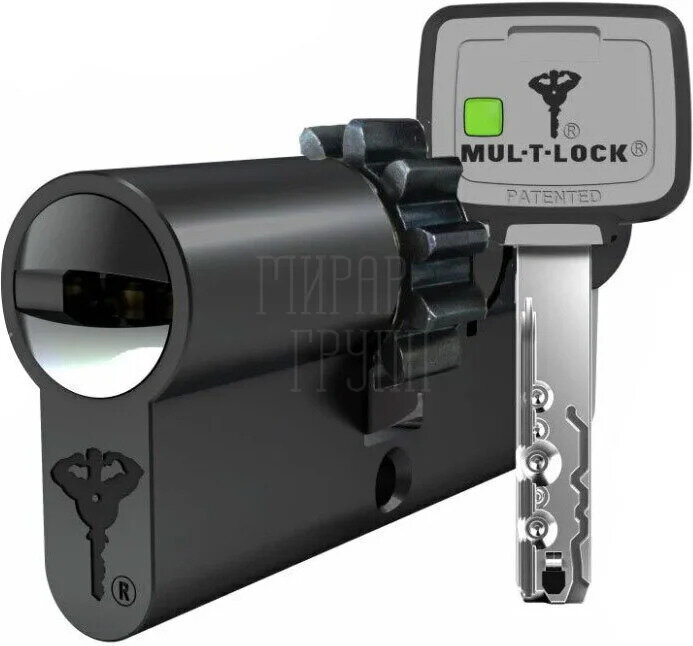 Личинка ключ-ключ Mul-T-Lock (Светофор) MTL800 71 mm (26+10+35) черный + шестерня