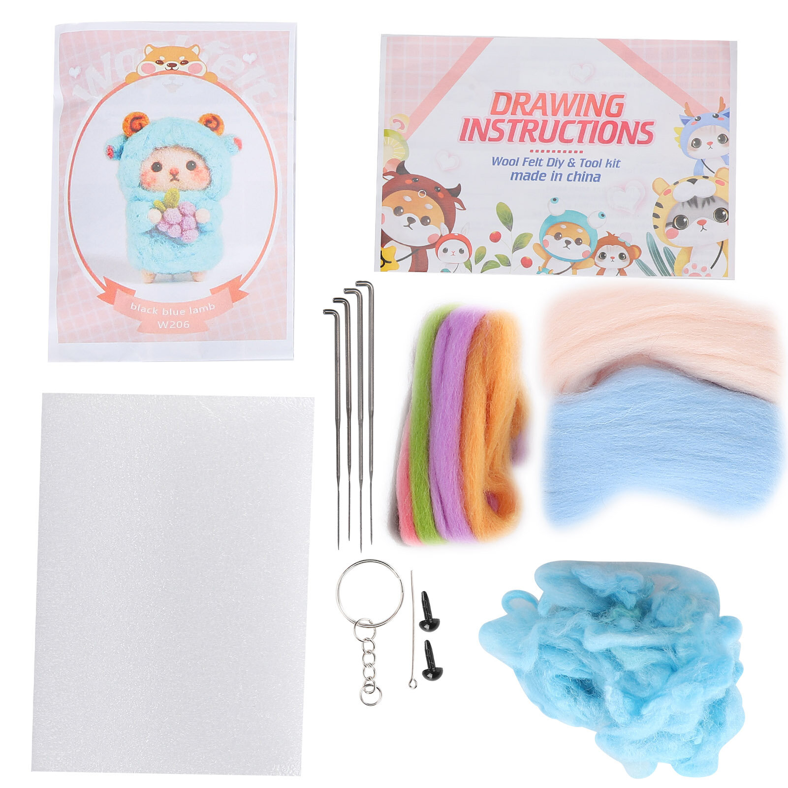 Комплект для выкройки игла шерстяной куклы кукла DIY DIY Maity Material Package для Beginner206# Blue