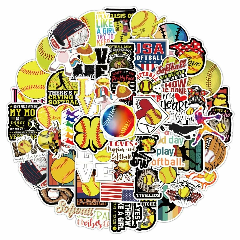 100 шт в софтбол наклеек водонепроницаемы