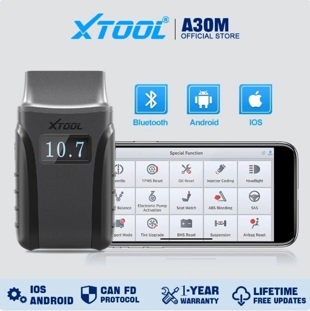 XTOOL A30M OBD2 Автомобильный диагностический инструмент Полный системный диагностический сканер Andriod/IOS