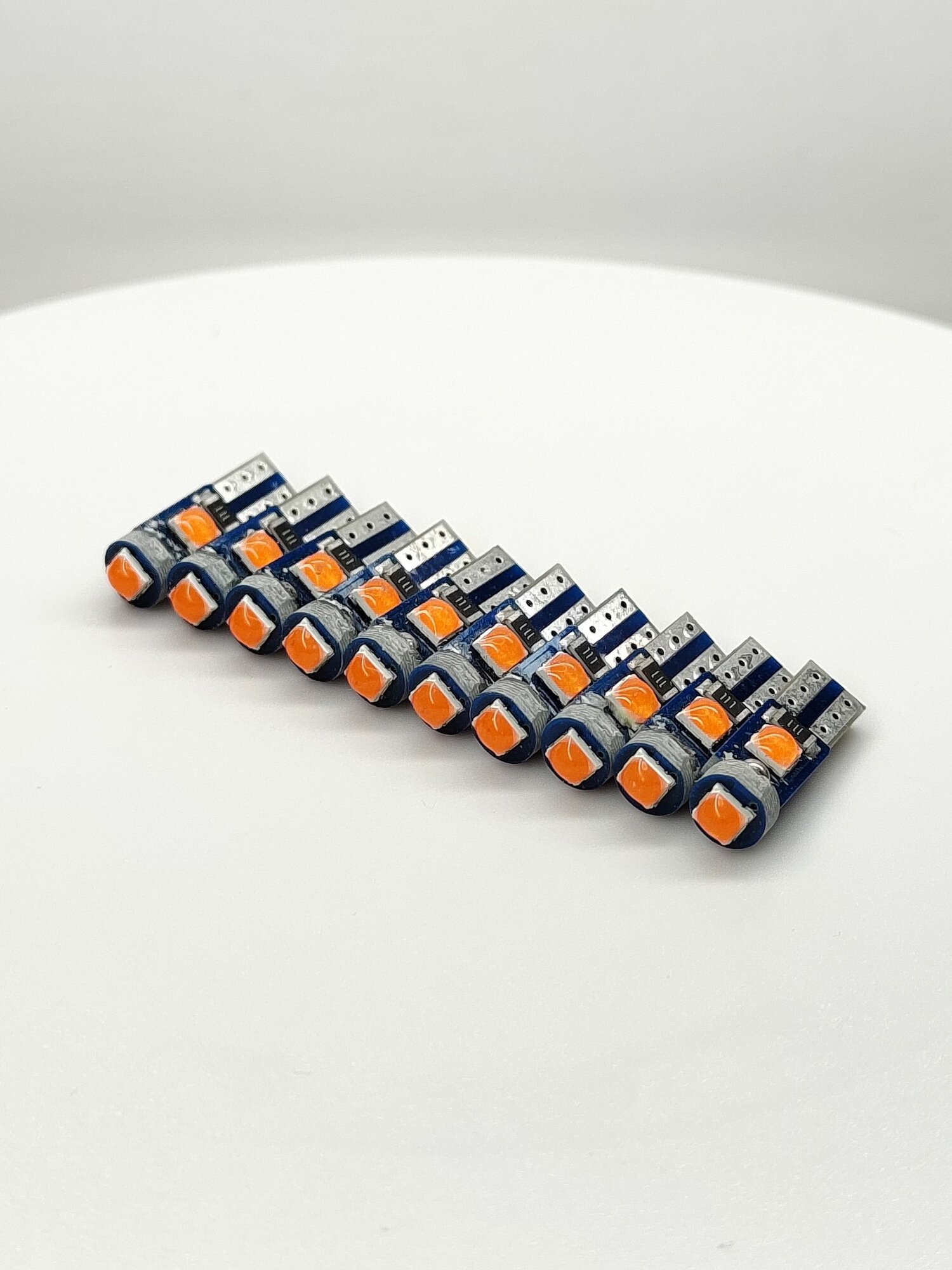 Светодиодные лампы T5 розовые для подсветки приборной панели и кнопок W1.2W 12V 50Lm 3030 3SMD, 10 шт.