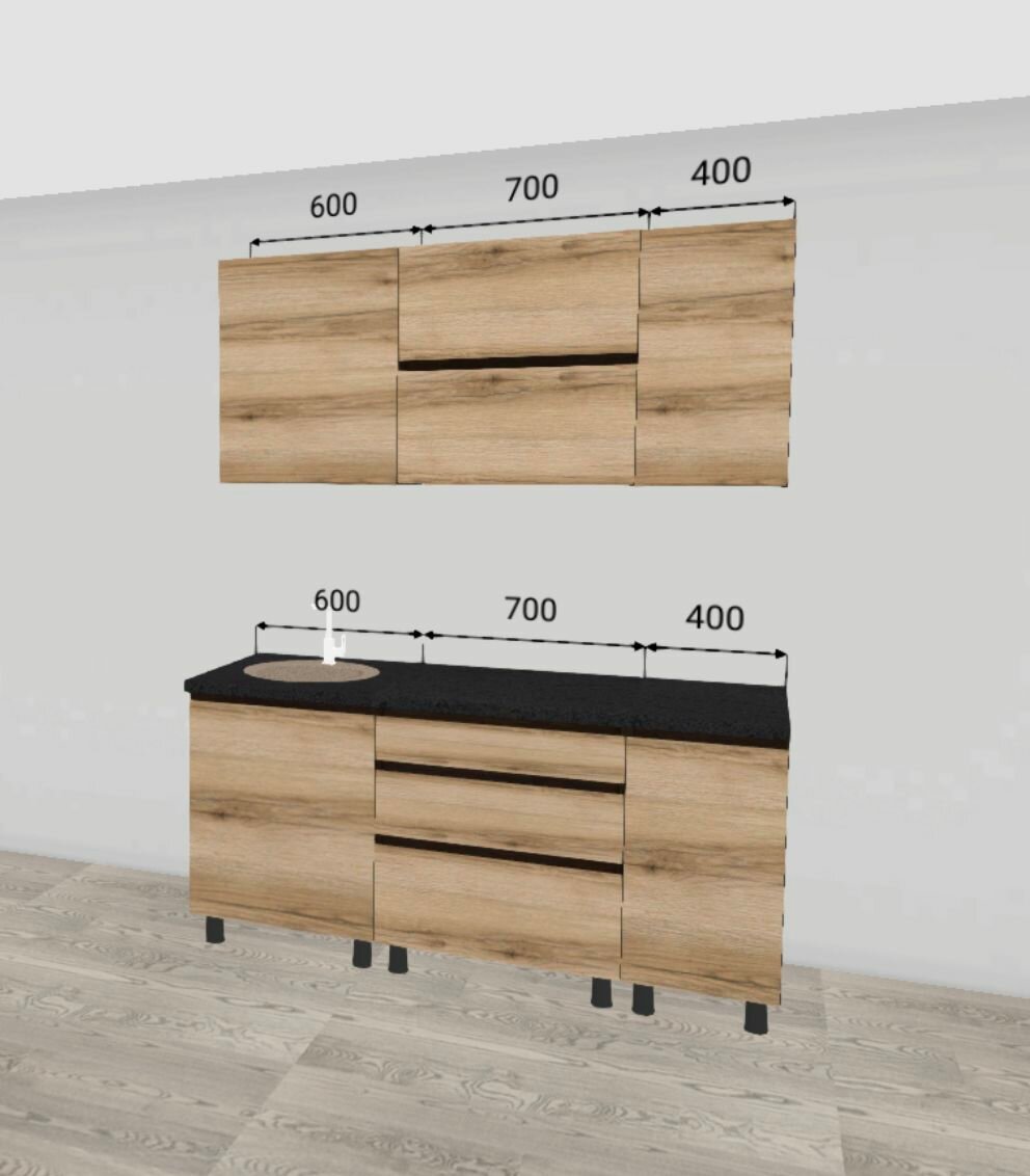 Кухонный гарнитур 1,7 м в стиле Лофт