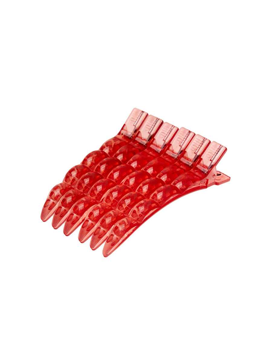Зажим для волос пластиковые розовые 6 шт/уп