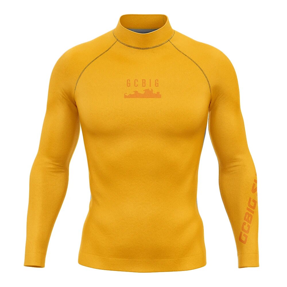 Мужской черный рашгард из лайкры Желтый, XXL, 1