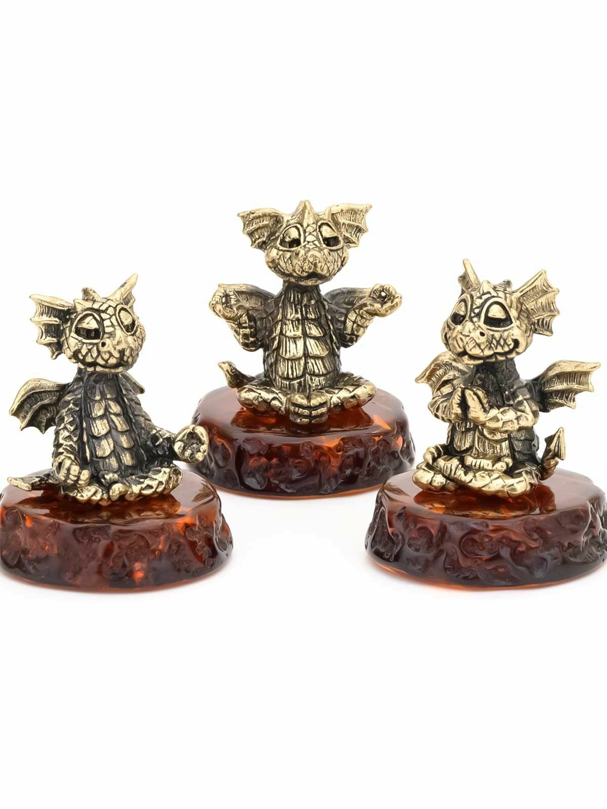 Сувенирная фигурка - Драконы Йог! Балтийский Янтарь, 3,0 см
