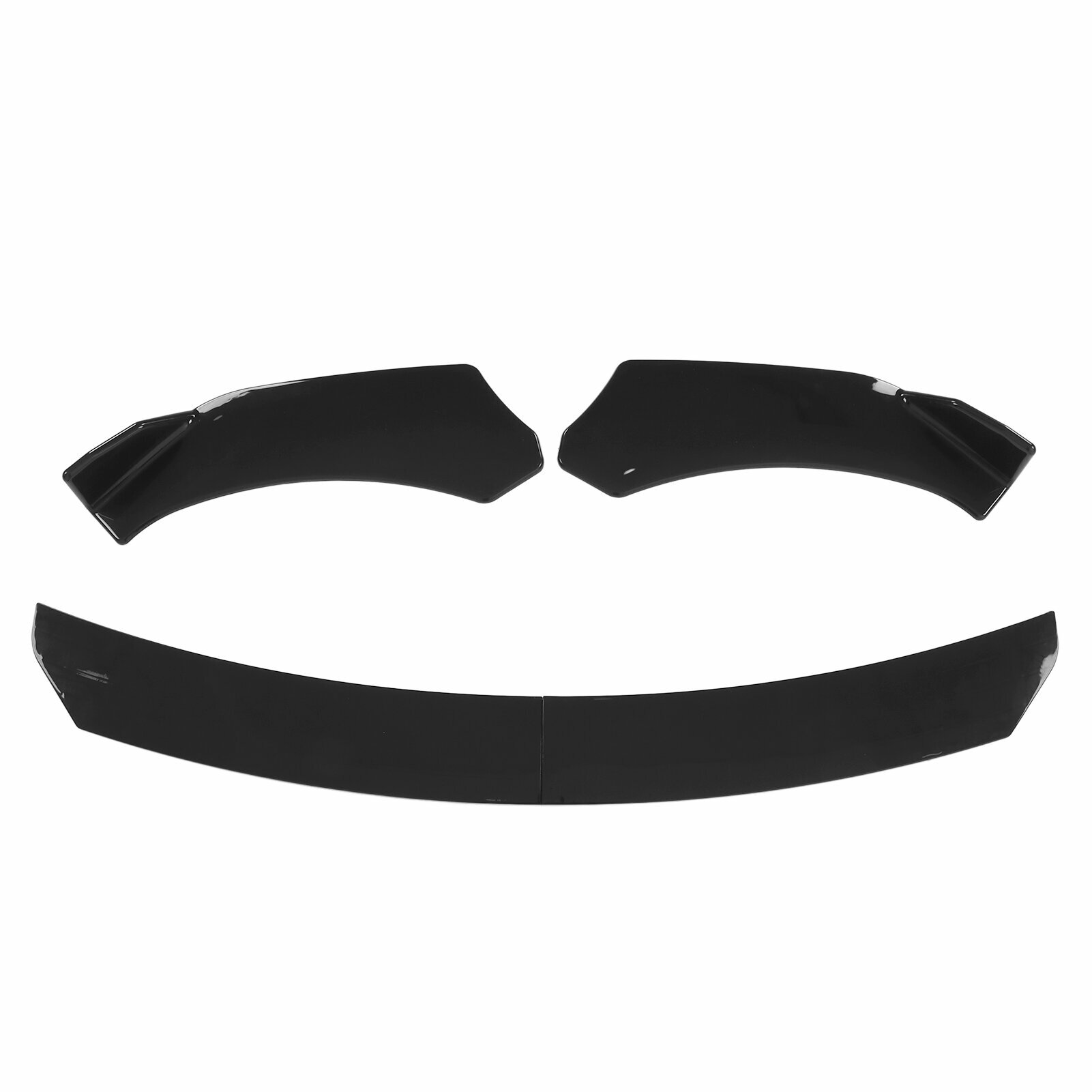 4шт комплект для губ переднего бампера спойлер разделитель четырехкомпонентная форма для модификации автомобиля защита переднего бампера (глянцевый черный)