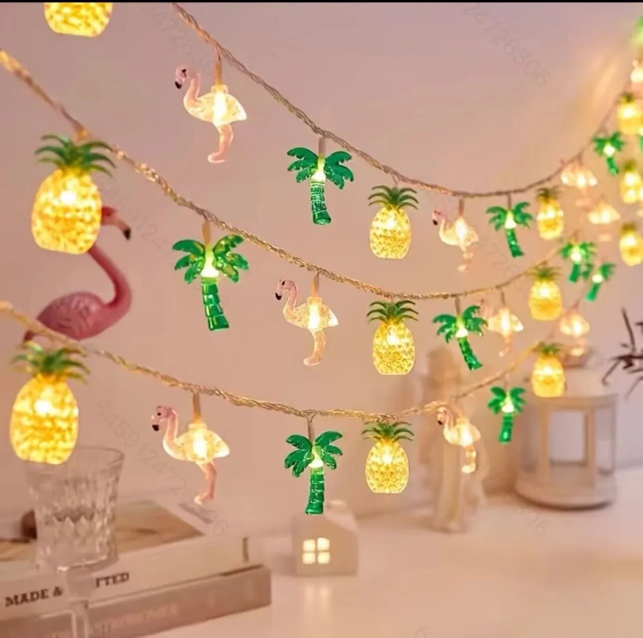 Светодиодная гирлянда Pineapple Flamingo Palm, 10 LED, 1.5 м, Цвет: E