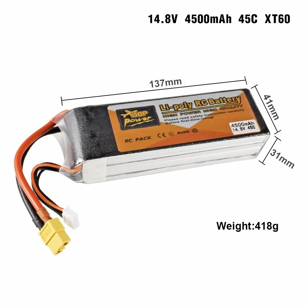 Аккумулятор 9IMOD 4S LiPo 14.8V 1800-6000mAh Высокие токи разряда 30C-45C Разъем XT60 Для RC машин, лодок и модельной техники