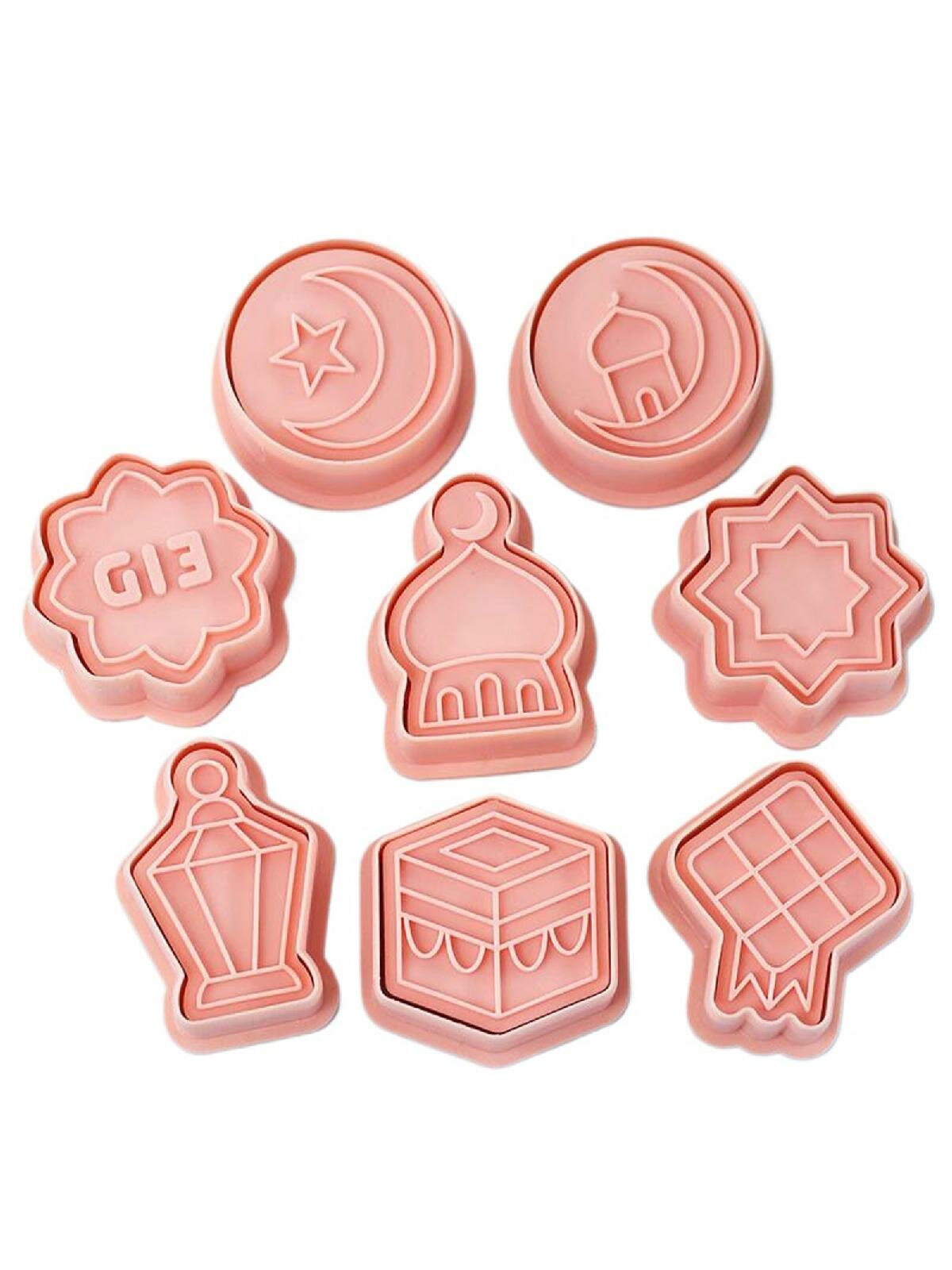 8 пластиковых формочек для печенья, штампы для печенья, лунные замки, формочки для печенья, форма для помадки, кухонный инструмент для выпечки