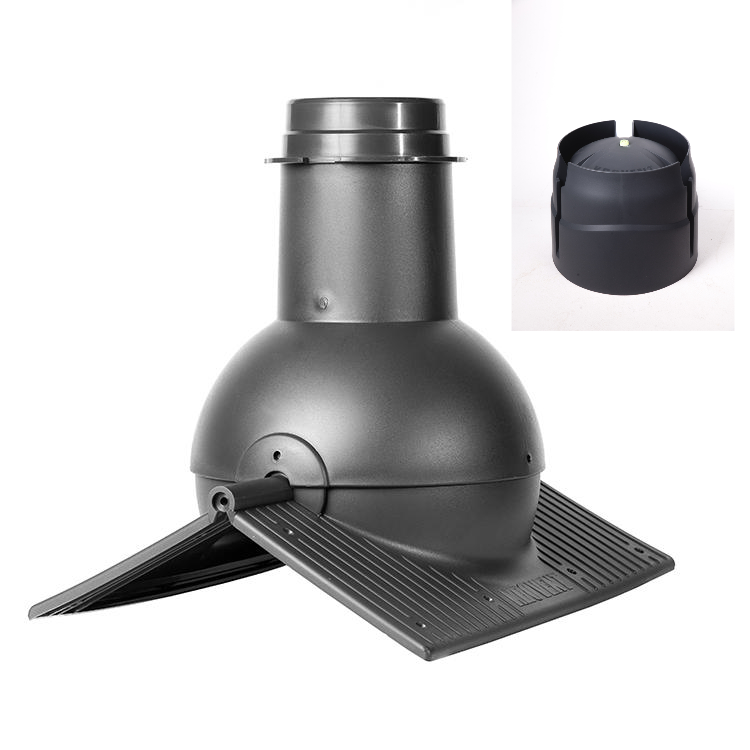 Коньковый элемент Krovent Pipe-Cone для любого вида кровли с колпаком, серый RAL 7024