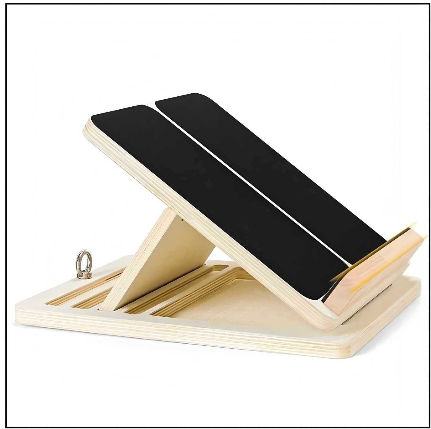 Тренажер для растяжки ахиллова сухожилия "Ахила", дерево, нагрузка до 200 кг, черный