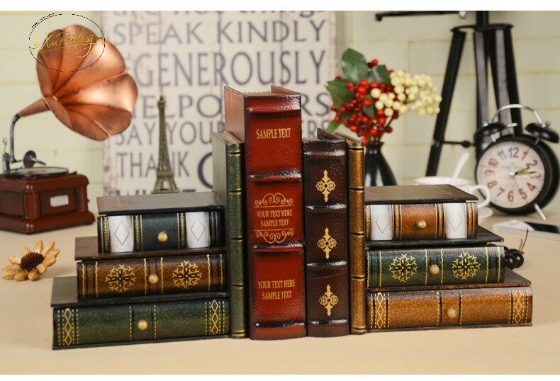 Украшение учебной книжной полки, деревянный имитационный ящик для хранения книг