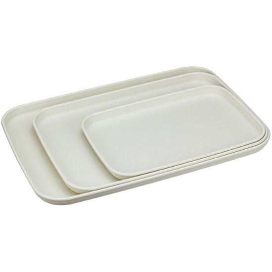 Подносы Idea Набор из 3х штук М 1108 белый ротанг