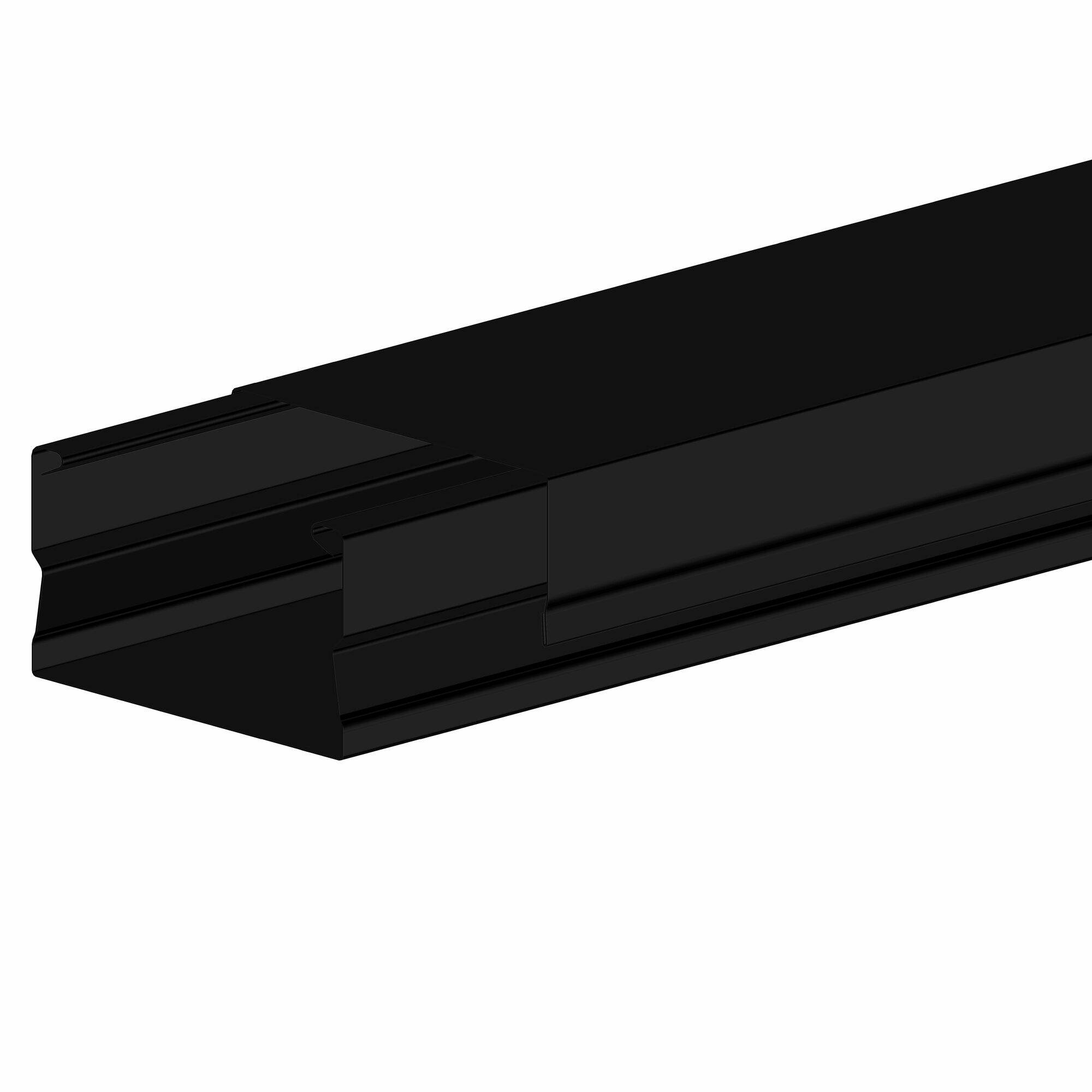 Кабельный канал с крышкой MKK 20H16 (В) черный металлический (0,6) L=2500 PRO-lotki LT53527