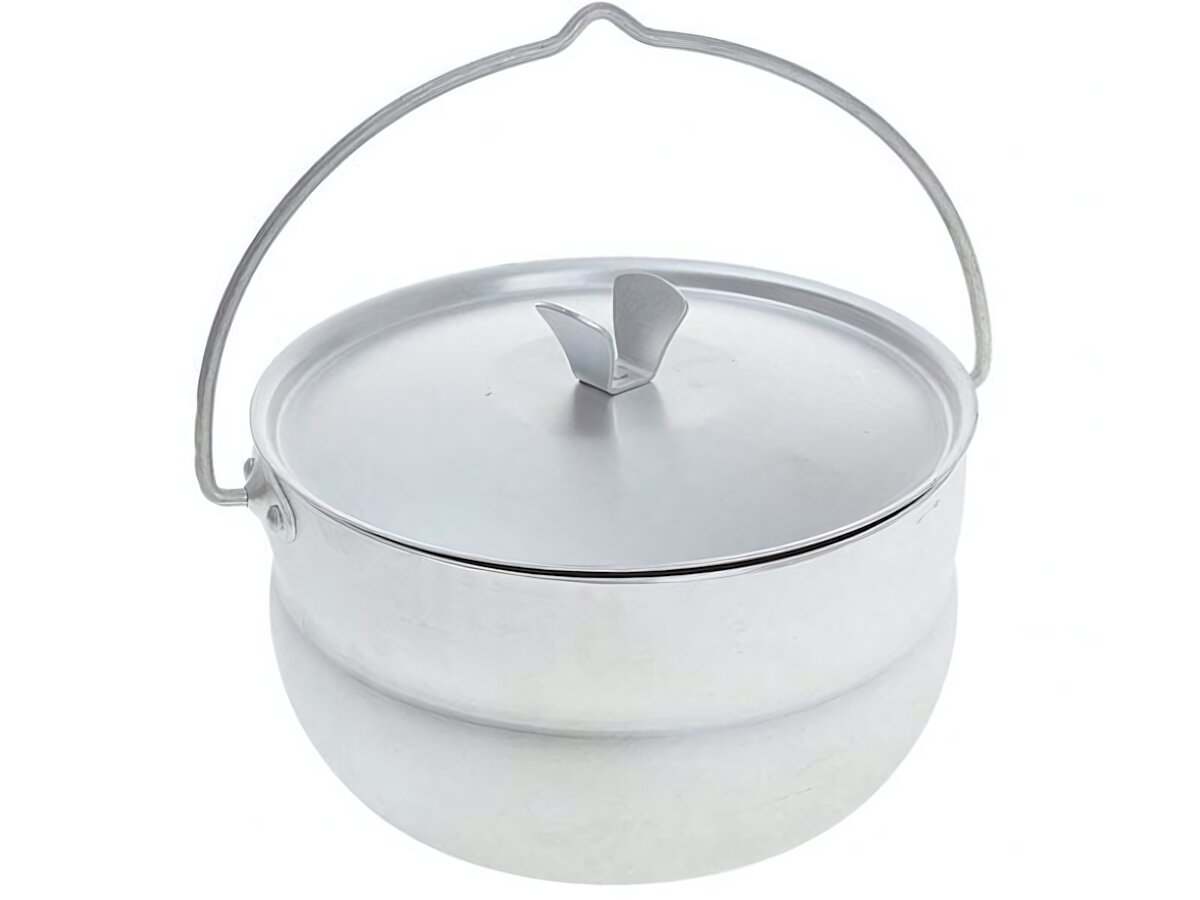 Котелок алюминиевый 4,5л для туризма, легкий и прочный, с крышкой