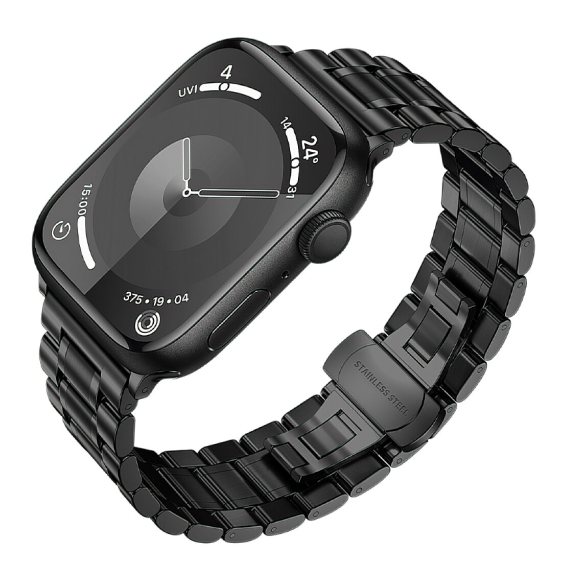 Ремешок на руку для Apple Watch 44/45/46/49 мм, HOCO, WA32, стальной, черный