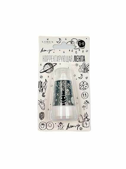 Корректирующая лента-роллер LOREX Tattoo White, 5 ммх6 м, корпус белый
