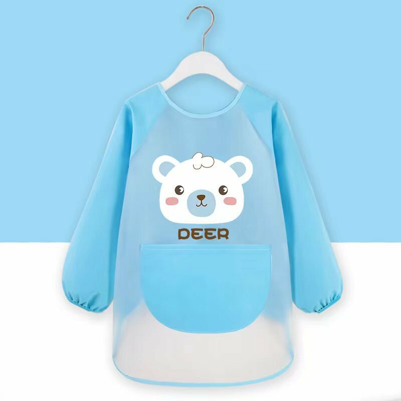 Фартук детский, с длинными рукавами, водонепроницаемый, с художественной росписью