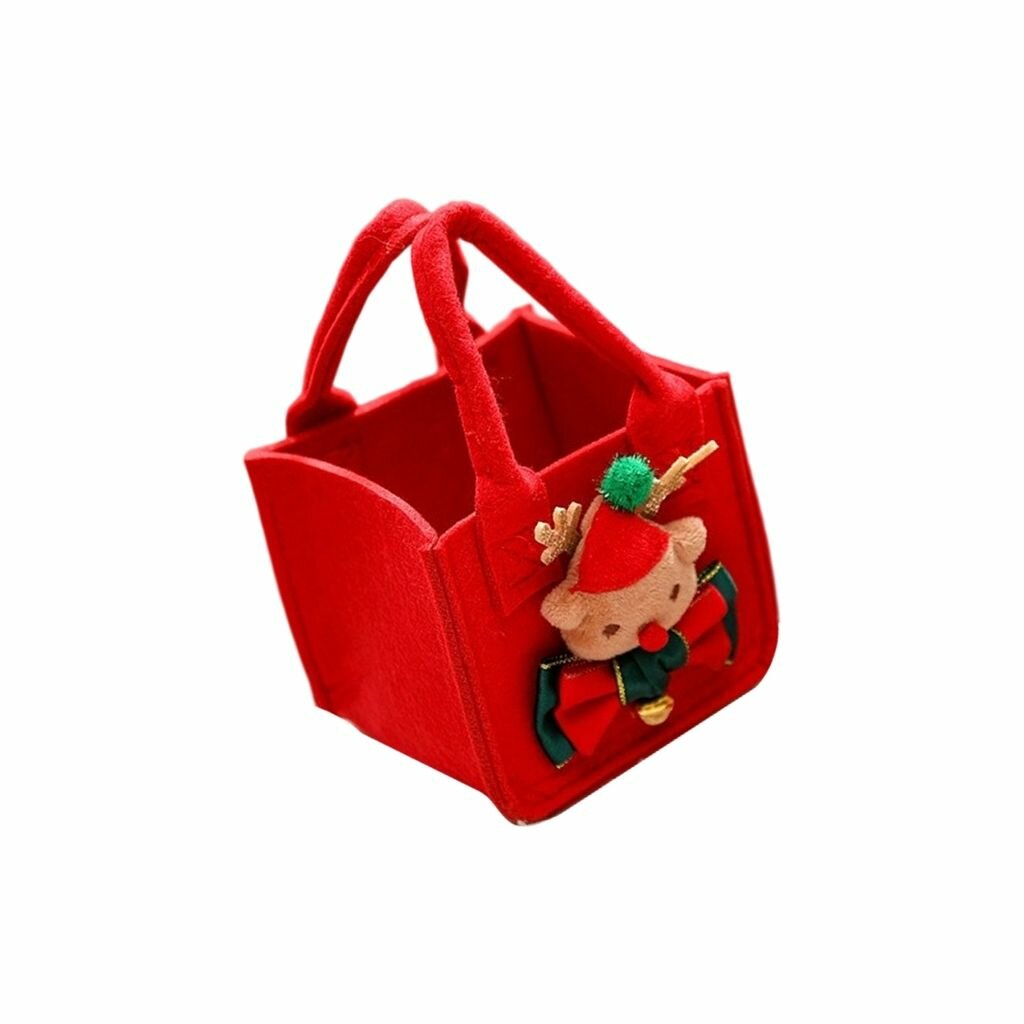 Рождественская фетровая сумка в канун Рождества, коробка для яблок, Портативная подарочная сумка для яблок-Красное вино-Квадрат в стиле Two