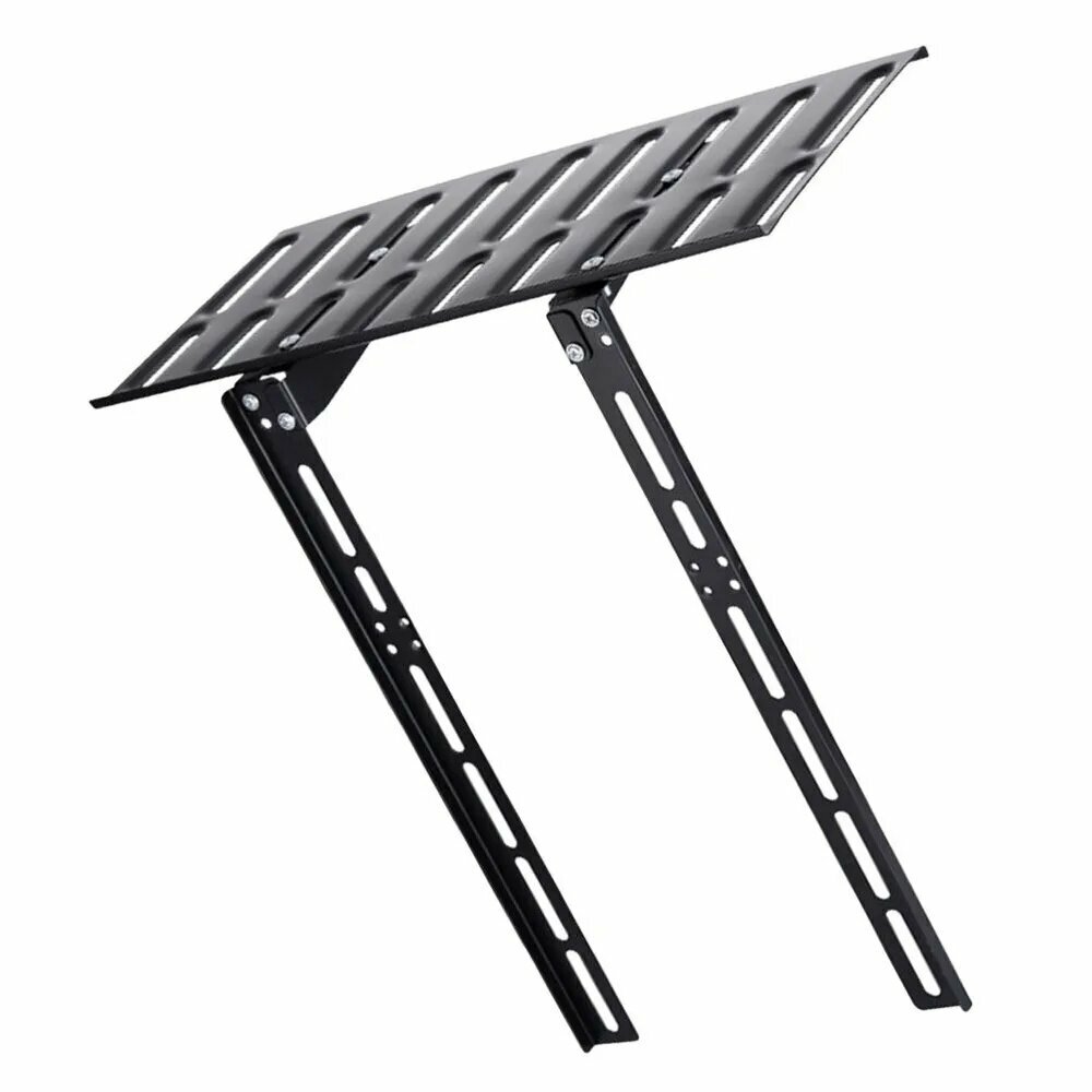 Черная стальная полка для тв приставки и роутера, крепление без сверления для гостиной