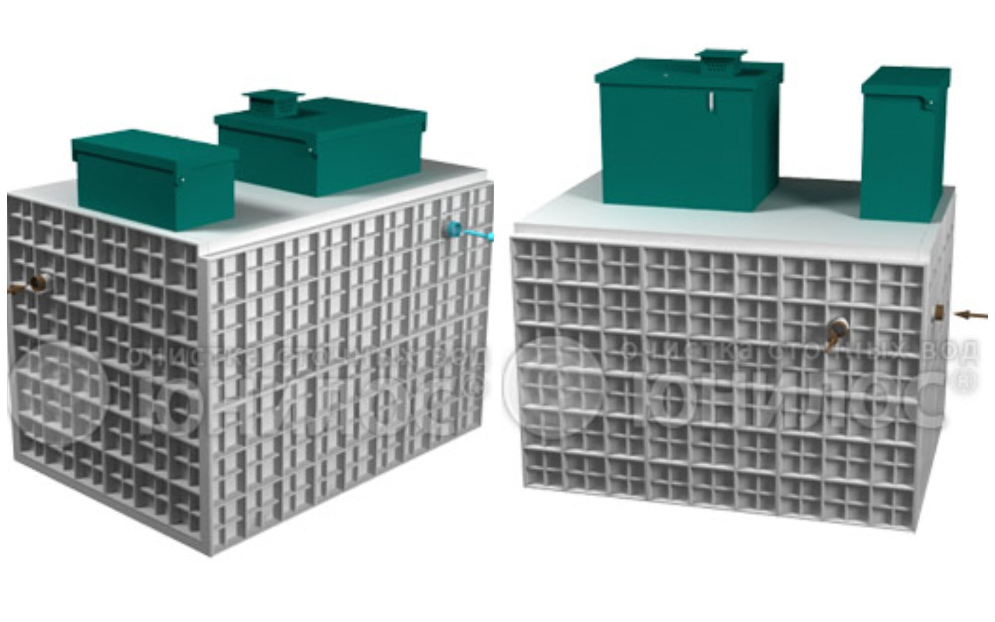 ЮНИЛОС-АСТРА-50 лонг, станция биологической очистки в вертикальном исполнении, компрессорная принудительная