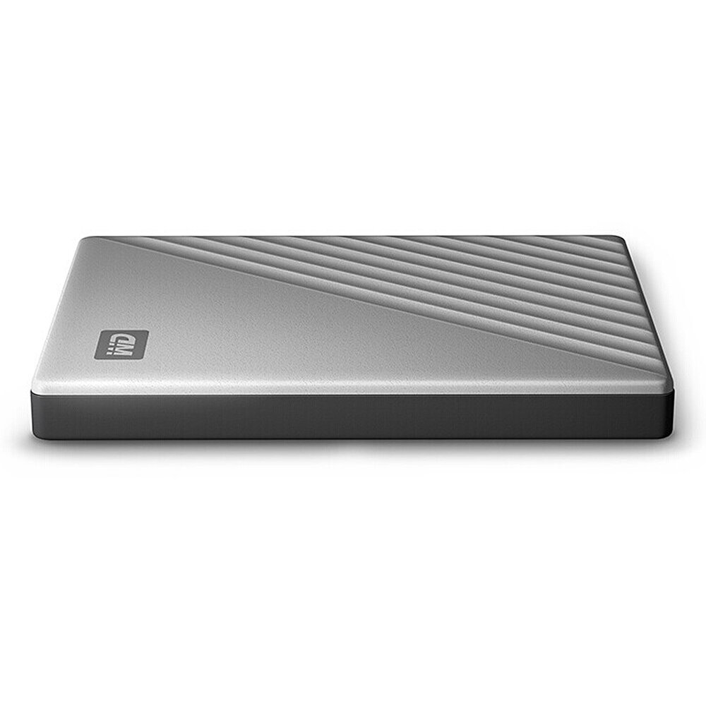 WD My Passport Ultra 2.5-дюймовый мобильный жесткий диск, интерфейс Type-C, металлическая текстура, со встроенным аппаратным шифрованием AES 256-бит, 1 ТБ, серебристый.
