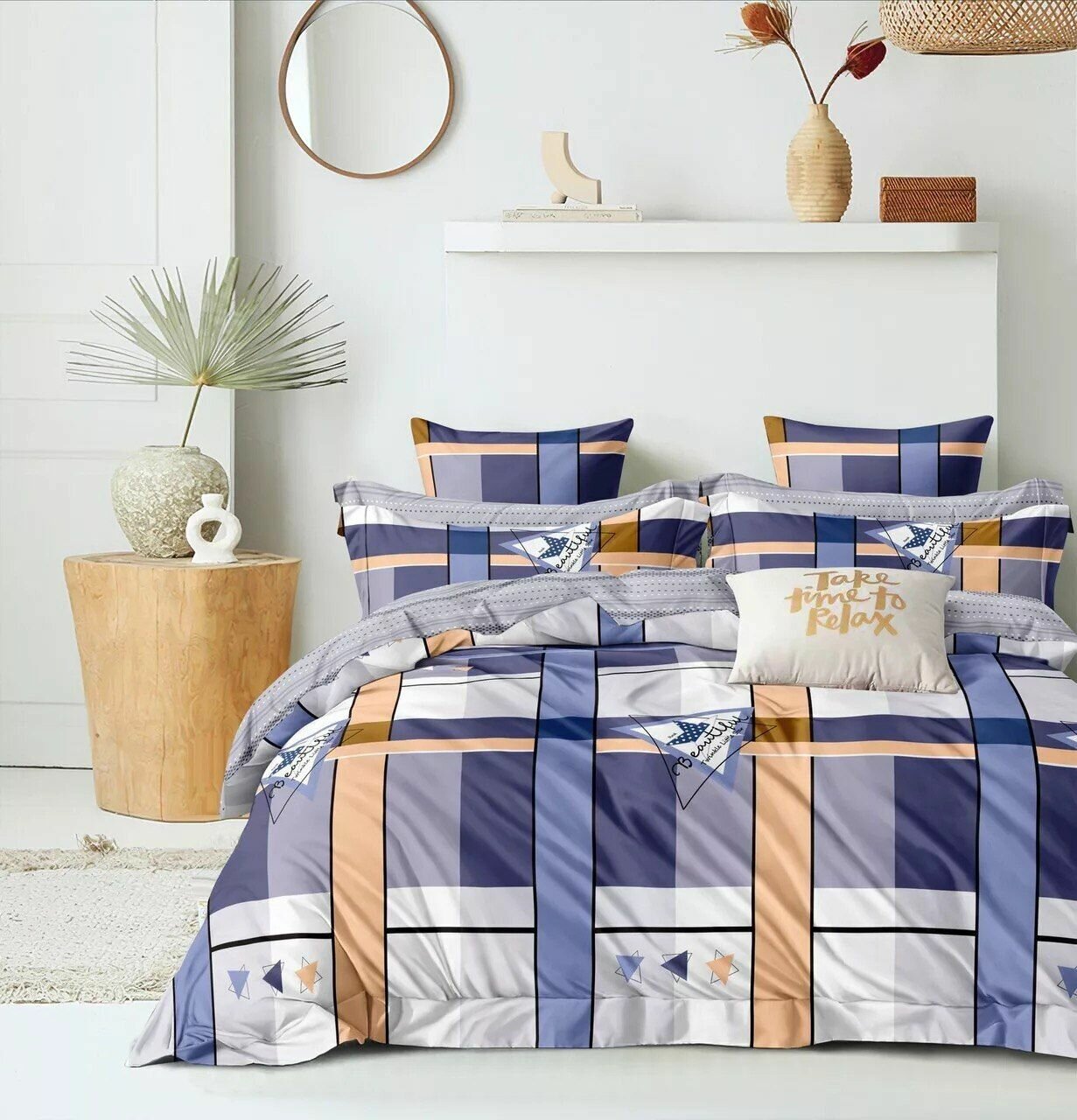 Комплект постельного белья Евро Alice Textile, постельное белье, хлопок поплин, 2 наволочки 70х70, рис. 1193