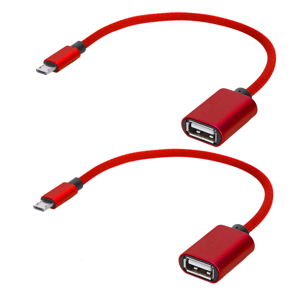 Кабель адаптер OTG Type C на Micro USB аудио красный