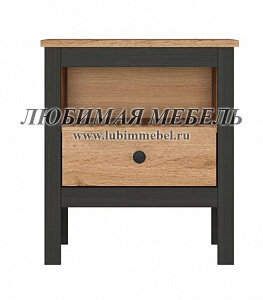 Тумба прикроватная БРВ мебель Loft KOM1S черный/дуб вотан