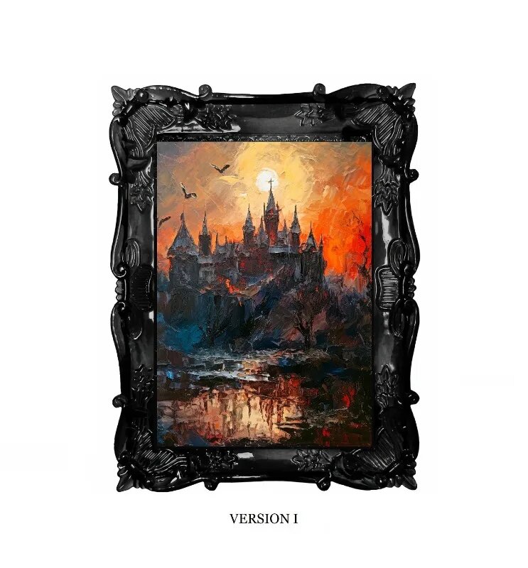 Картина на холсте Дракула, 60X90cm Unframed, Черный