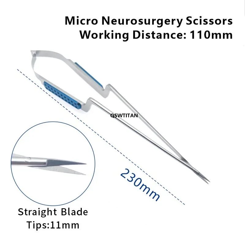Микрохирургические ножницы QSWTITAN из нержавеющей стали 23cm Straight