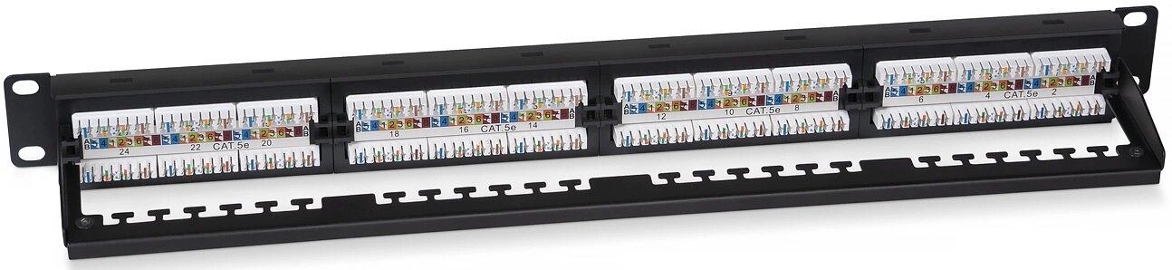 Патч-панель Cabeus PL2-24-CAT.5E-DUAL 19 1U RJ45 кат.5E UTP